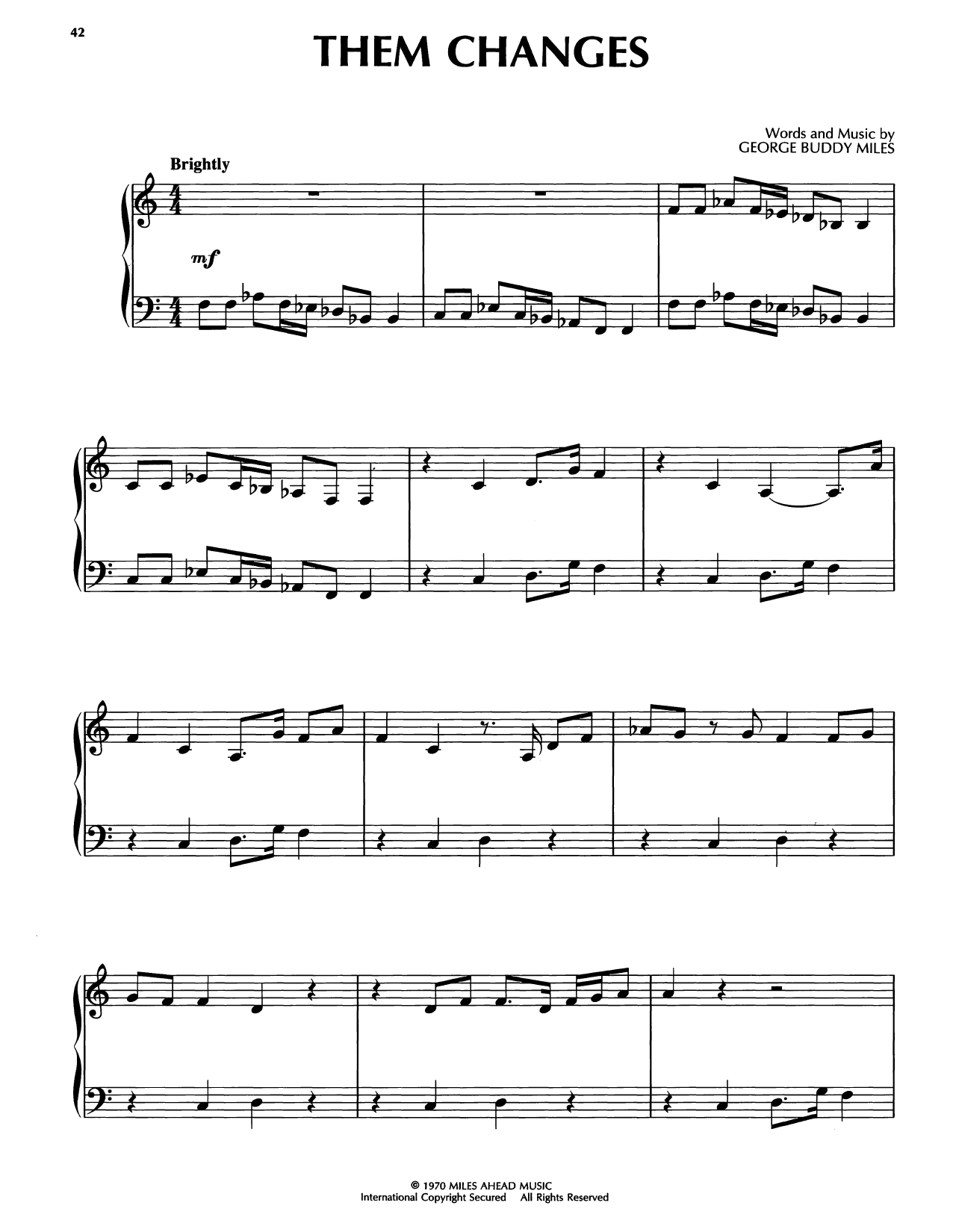 Them Changes (Bobby McFerrin) | Noten: Solo-Klavier | PDF Download