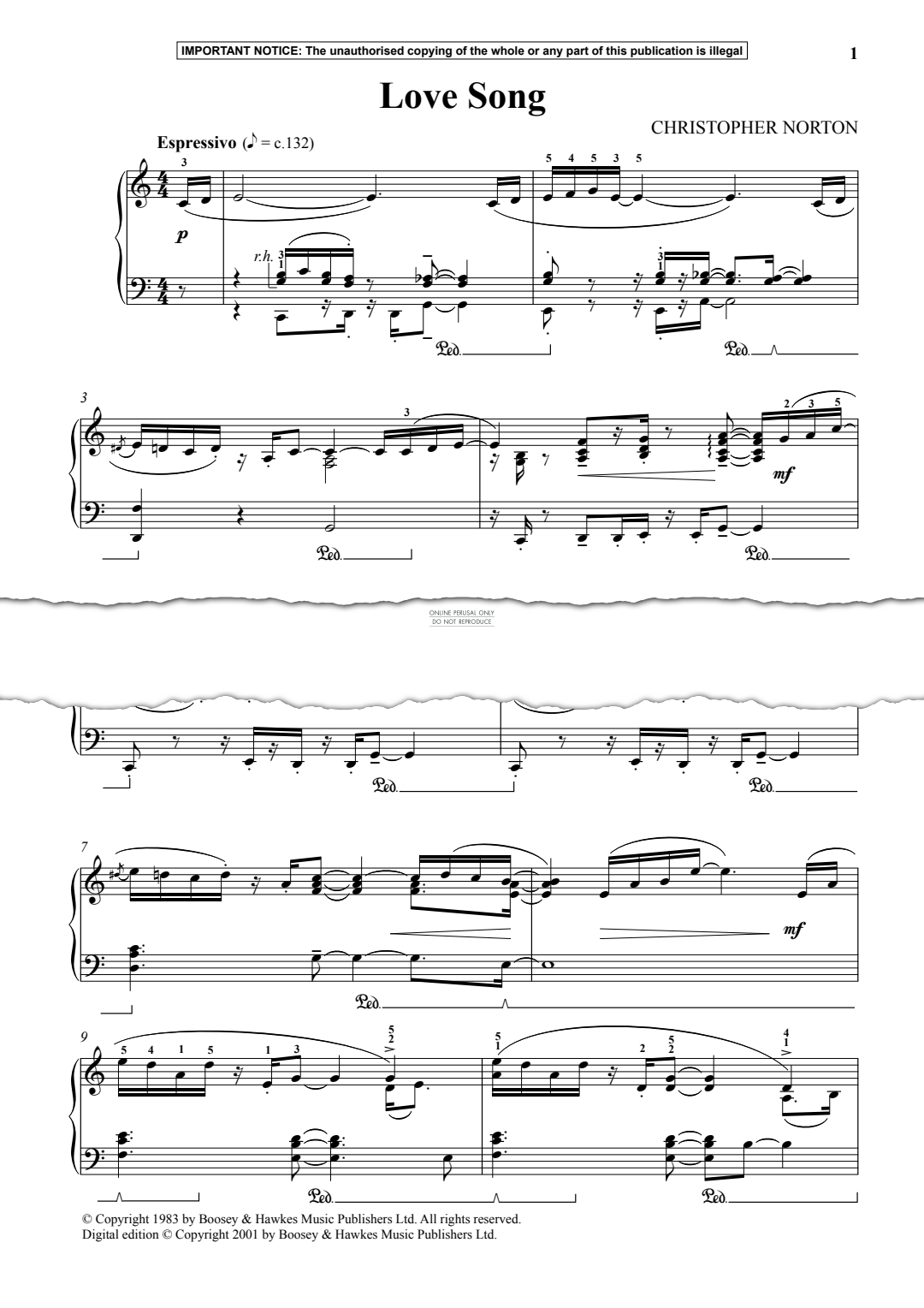 Love Song - sheet music by Christopher Norton - fbd-9401 | notendownload