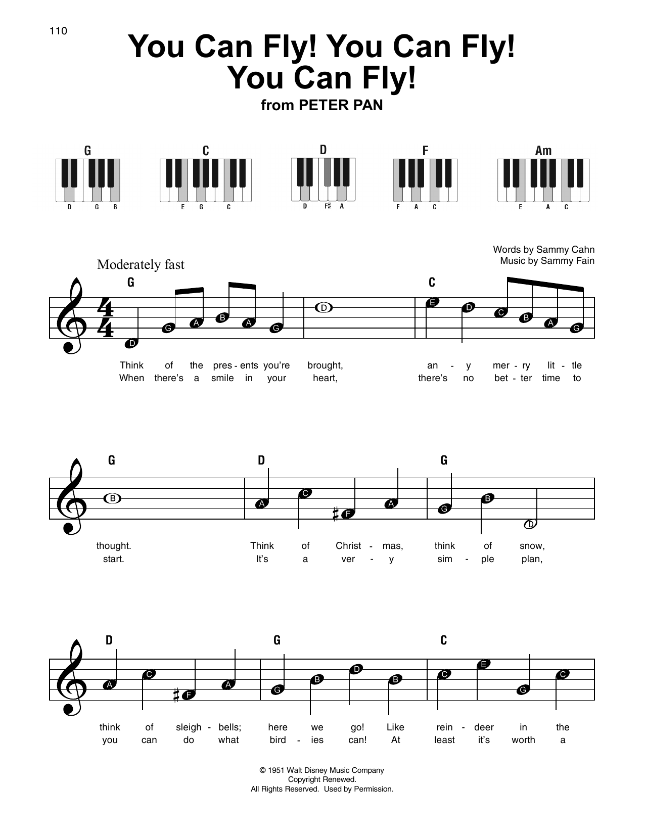 You Can Fly! You Can Fly! You Can Fly! (from Peter Pan) - sheet music ...