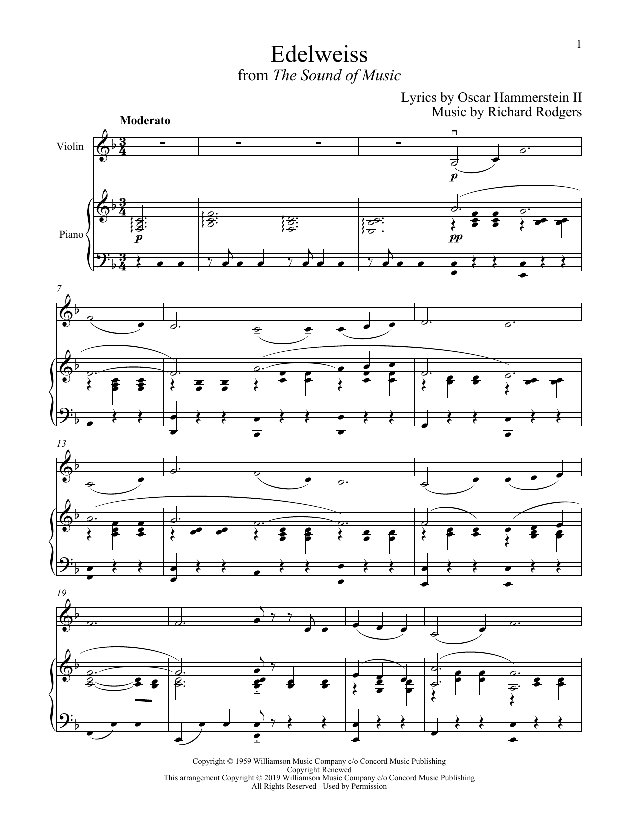 Edelweiss (from The Sound of Music) - sheet music by - smd-427868 ...