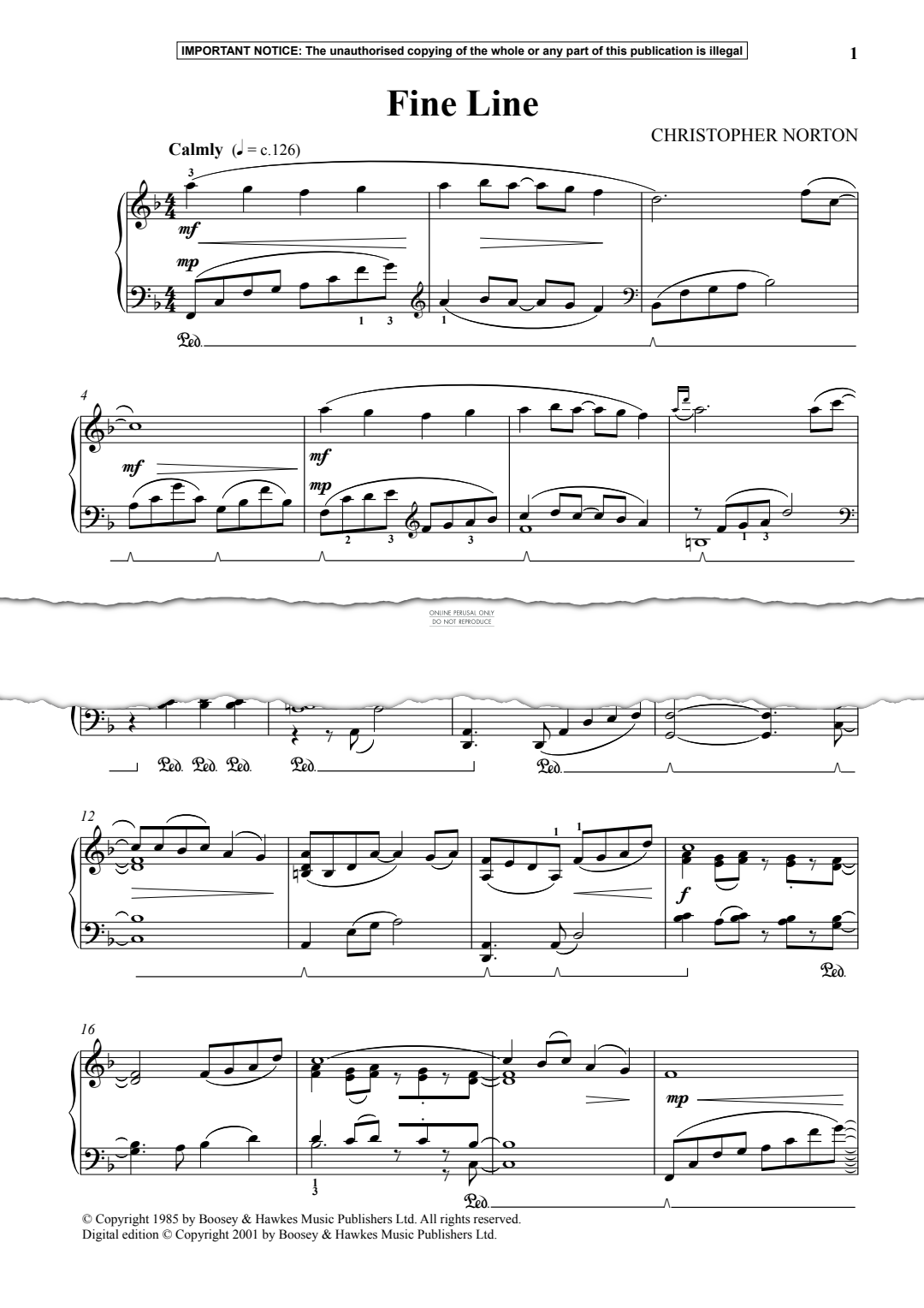 Fine Line - sheet music by Christopher Norton - fbd-9394 | notendownload