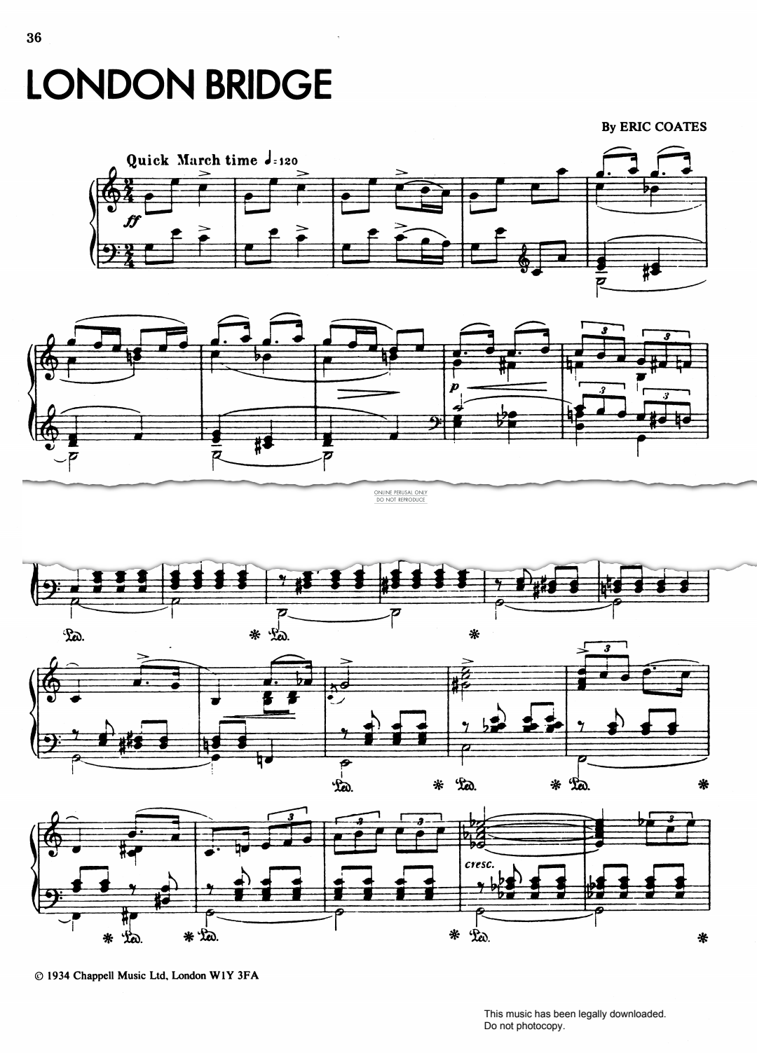 London Bridge (Eric Coates) | Sheet Music: Piano | PDF Download