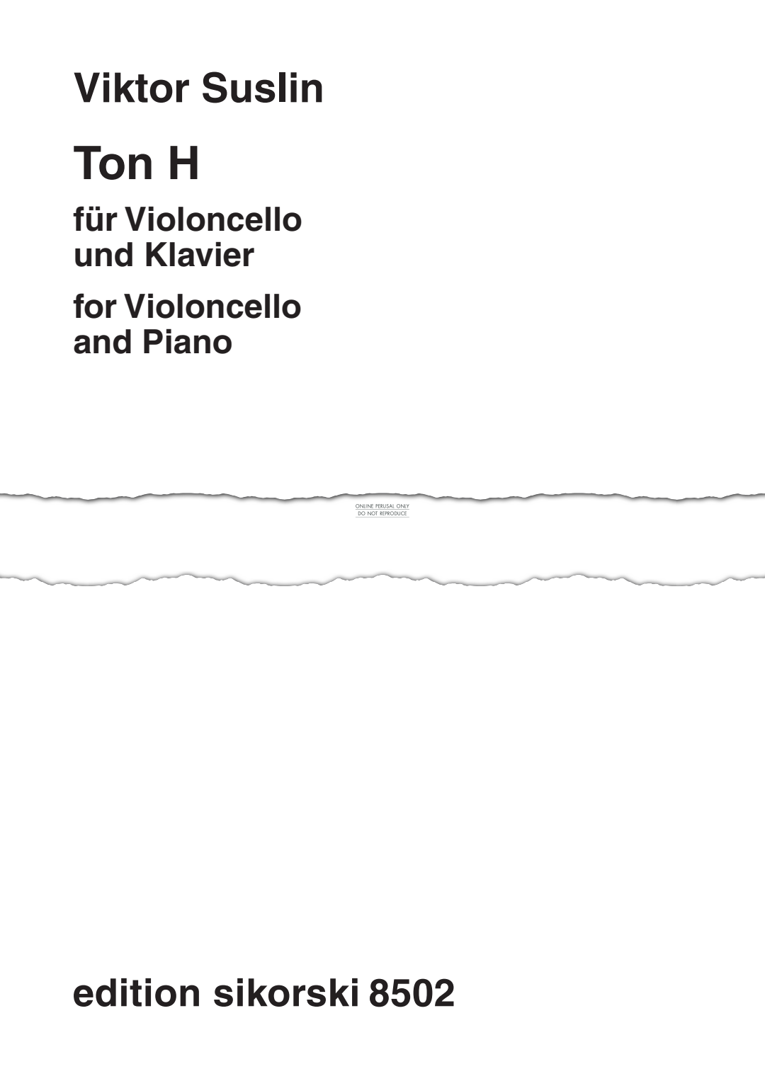 Ton H - Noten von Viktor Suslin - fbd-51583 | notendownload