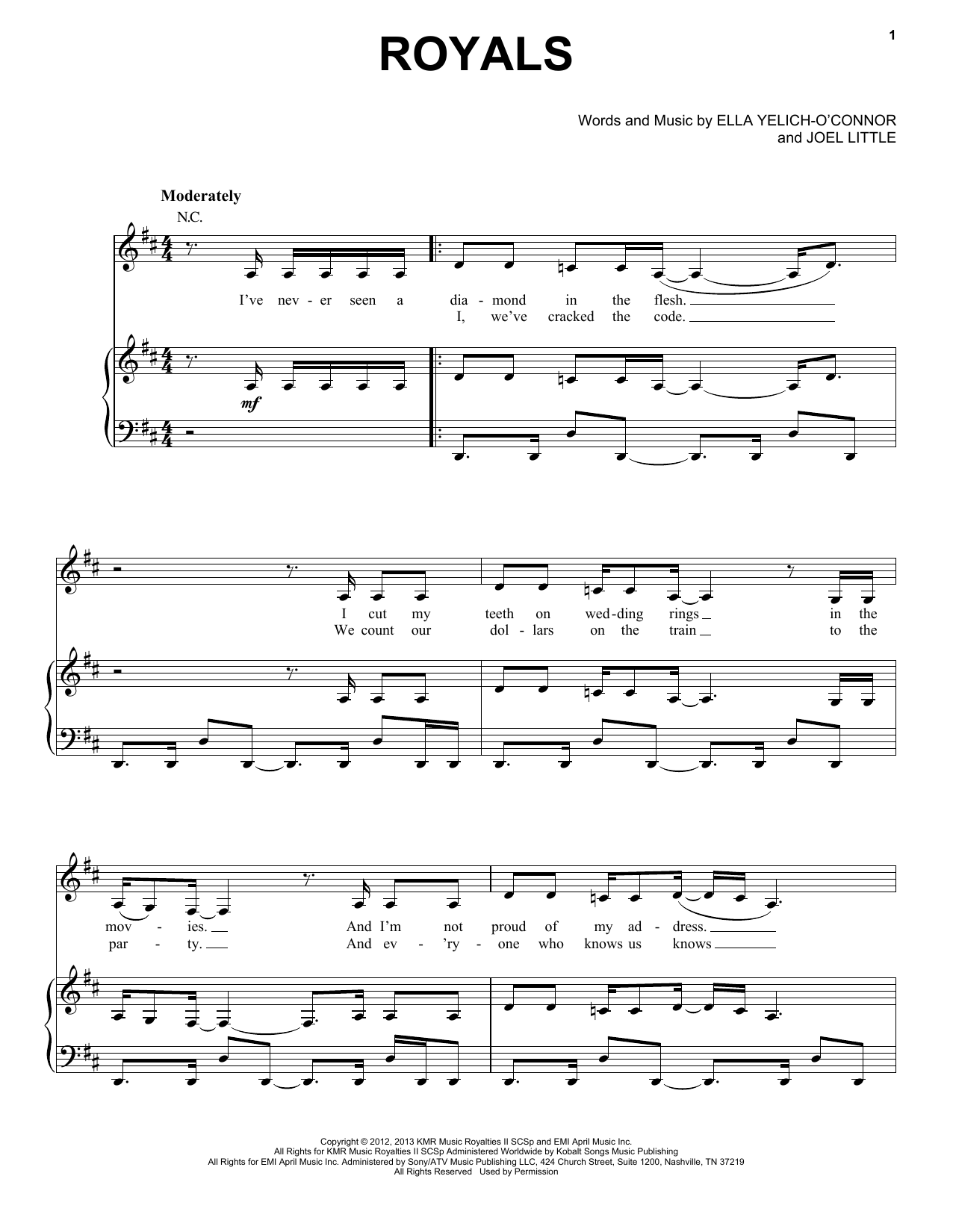 Royals - sheet music by Lorde - smd-150096 | notendownload