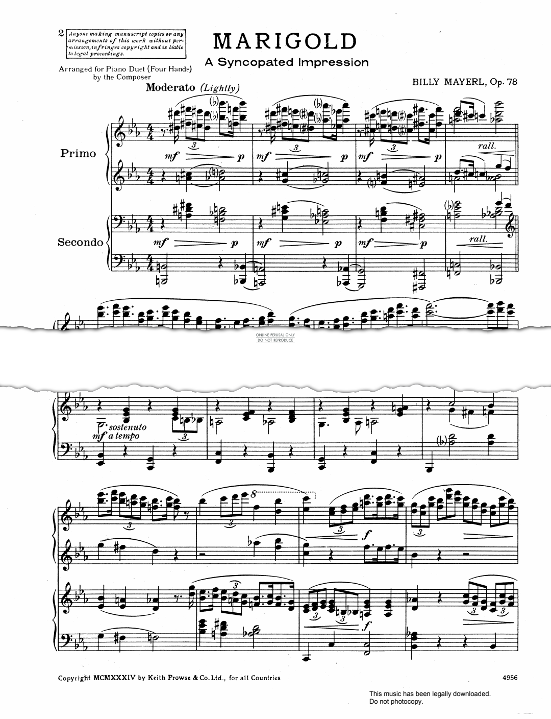 Marigold - sheet music by Billy Mayerl - fbd-29525 | notendownload