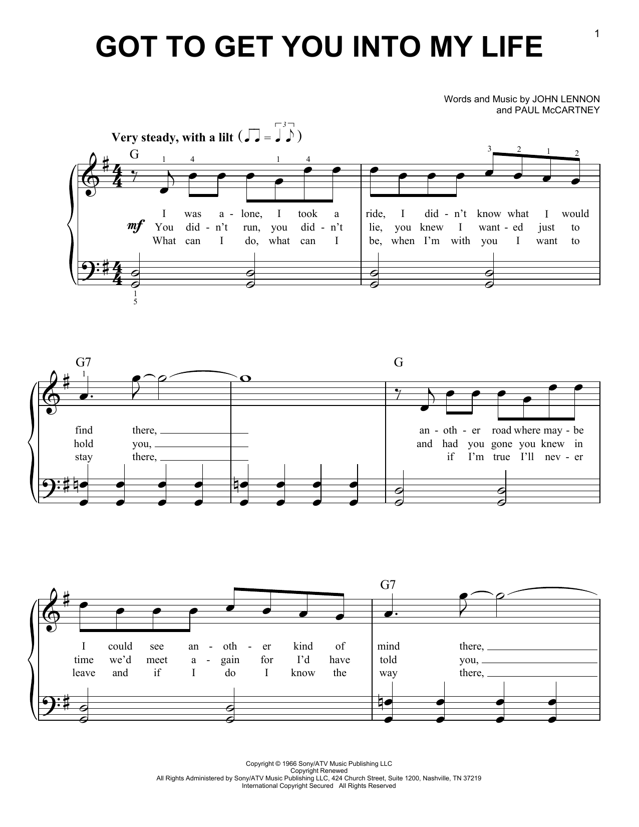 Got To Get You Into My Life Sheet Music By The Beatles Smd 171776 Notendownload