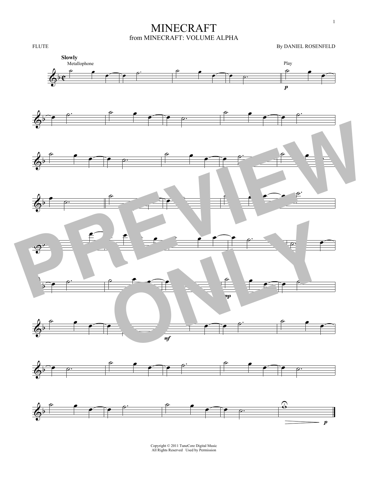 Minecraft (C418) | Noten: Flute Solo | PDF Download