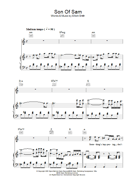 Son Of Sam - sheet music by Elliot Smith - smd-33882 | notendownload