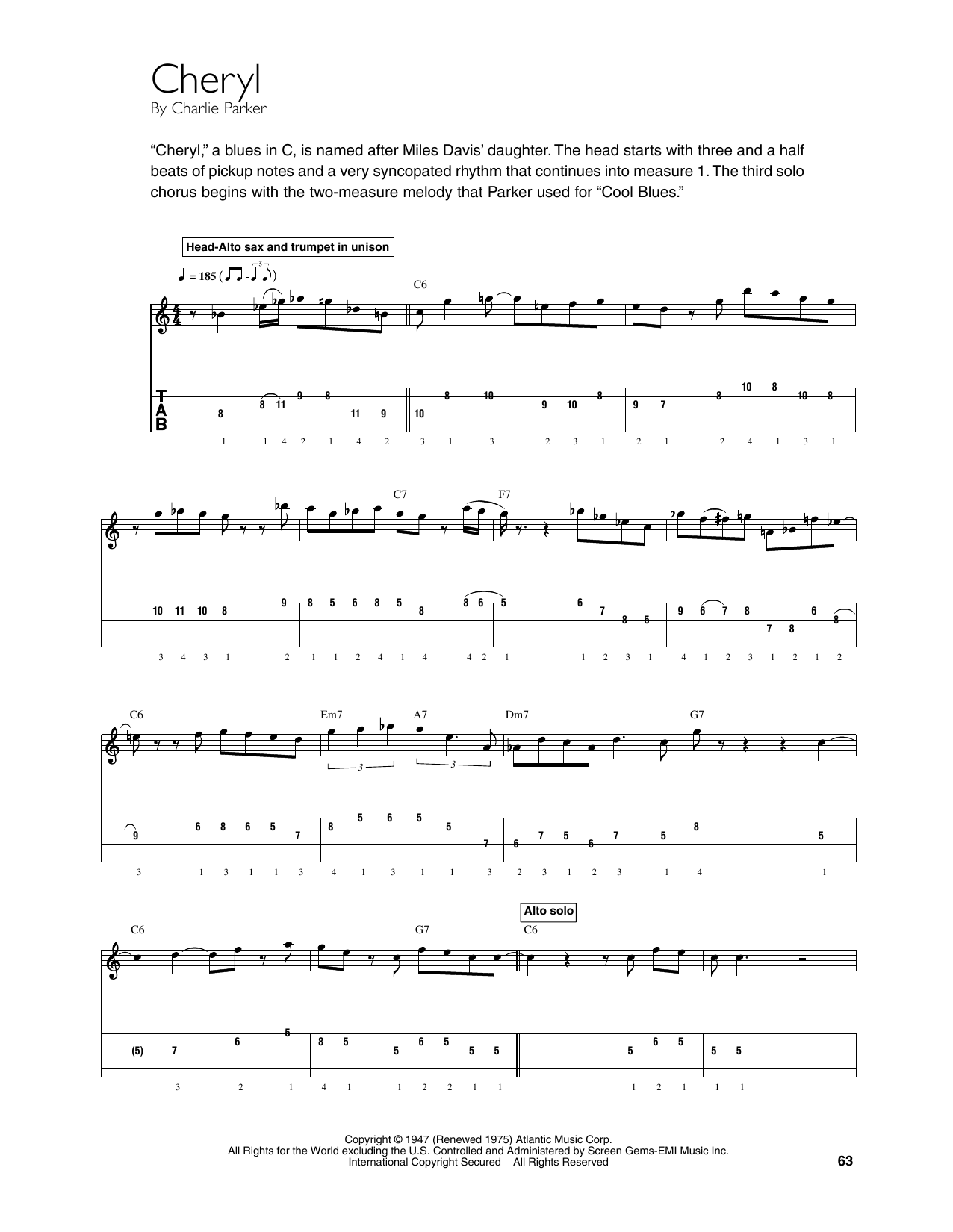 Cheryl - sheet music by Charlie Parker - smd-1756475 | notendownload