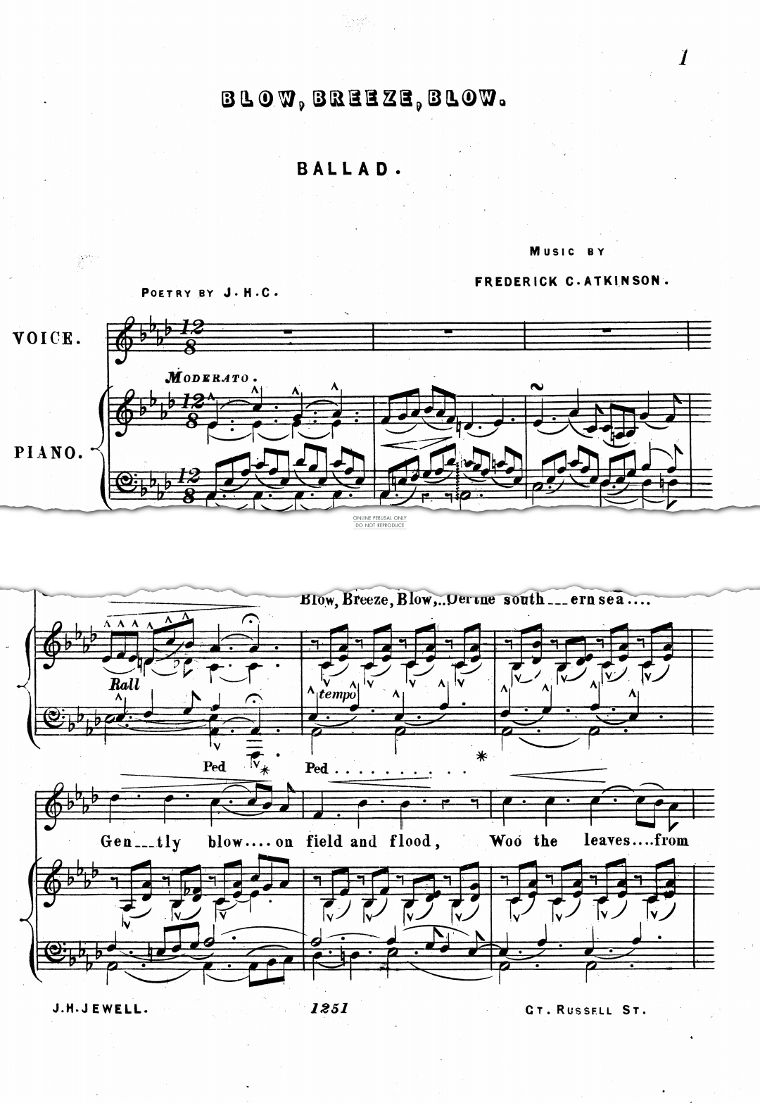 Blow, Breeze, Blow - sheet music by Frederick C. Atkinson - fbd-21052 ...