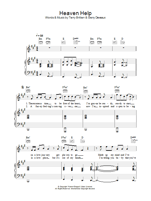 Heaven Help (Lenny Kravitz) | Sheet Music: Piano, Vocal & Guitar Chords ...