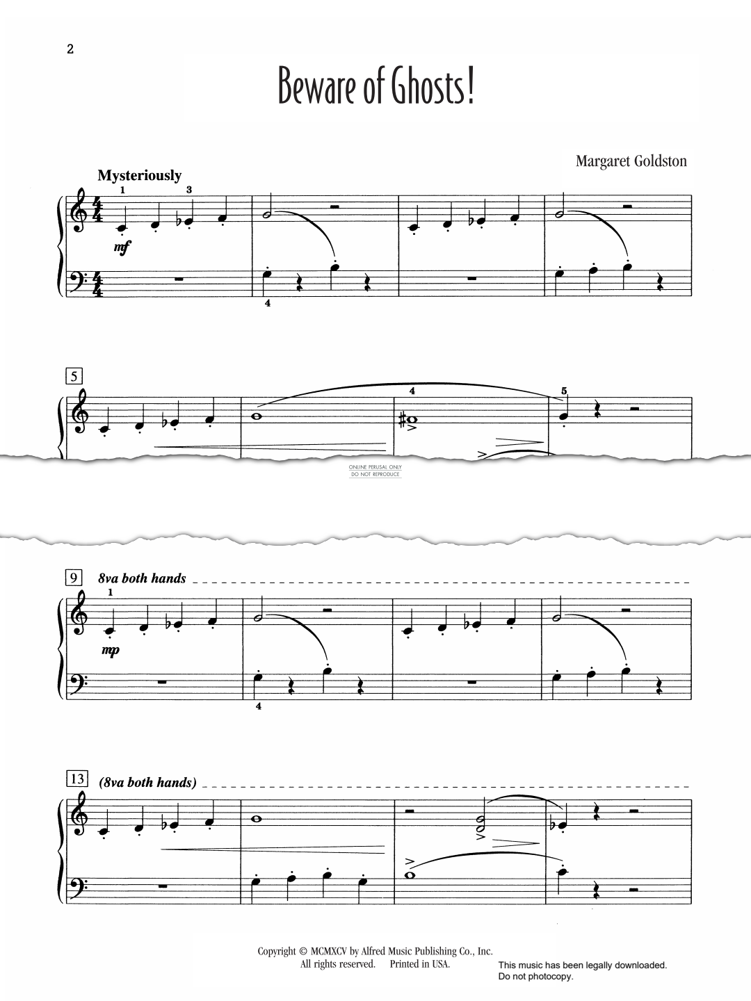 Beware Of Ghosts - Noten von Margaret Goldston - fbd-42627 | notendownload