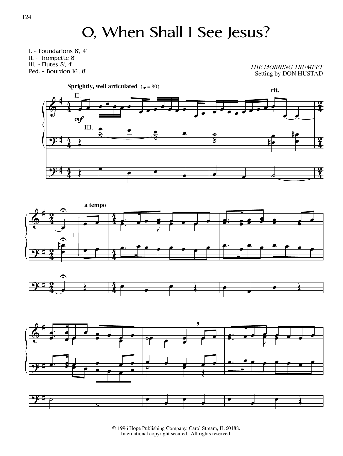 O, When Shall I See Jesus? (Don Hustad) | Sheet Music: Organ | PDF Download