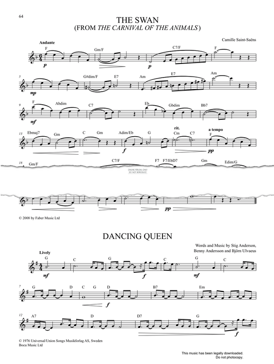 The Swan - sheet music by Camille Saint-Saëns - fbd-56277 | notendownload