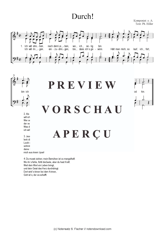 Durch (Das geistliche Volkslied) | Sheet Music: mixed choir | PDF Download