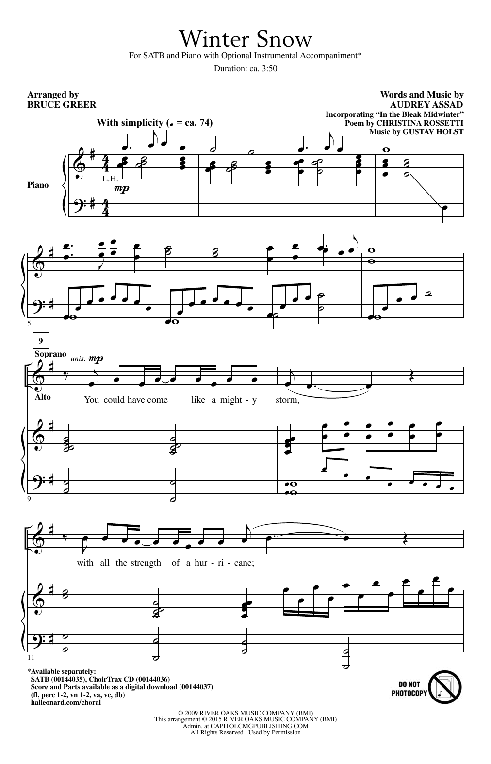 Winter Snow - sheet music by Chris Tomlin, Audrey Assad - smd-159227 ...