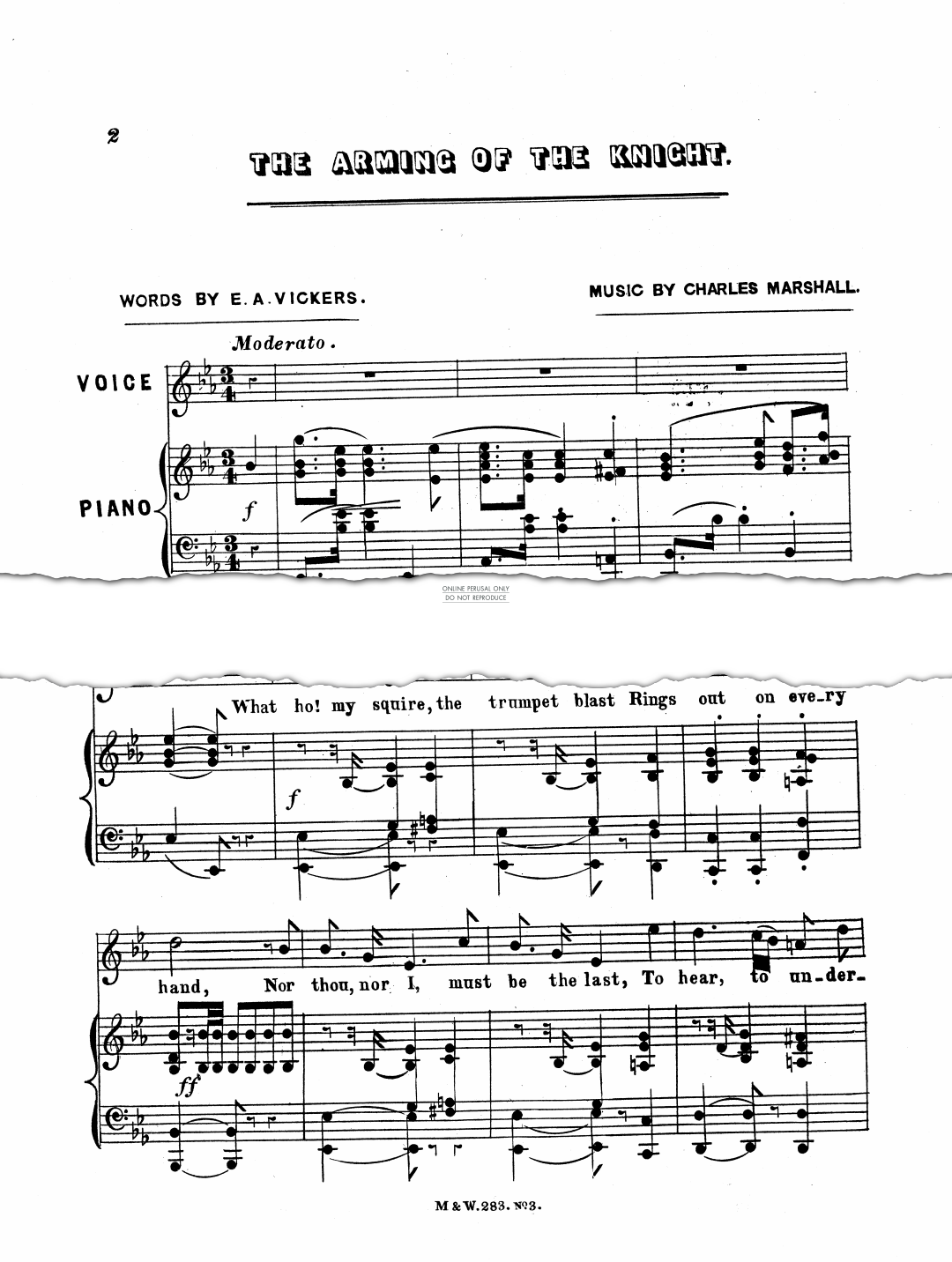 The Arming Of The Knight (Charles Marshall) | Sheet Music: Piano, Voice ...