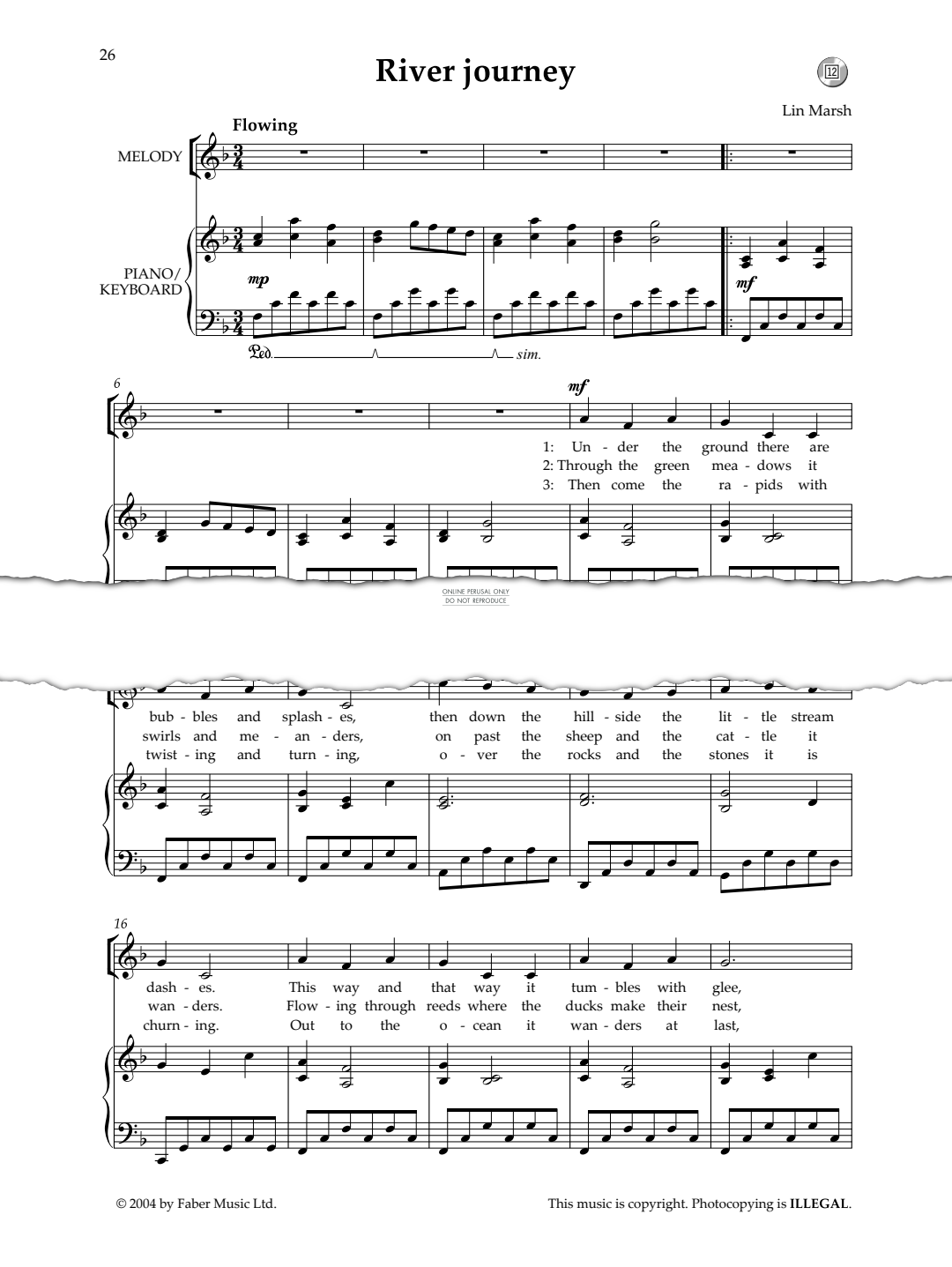 River Journey (Lin Marsh) | Sheet Music: Piano, Voice | PDF Download