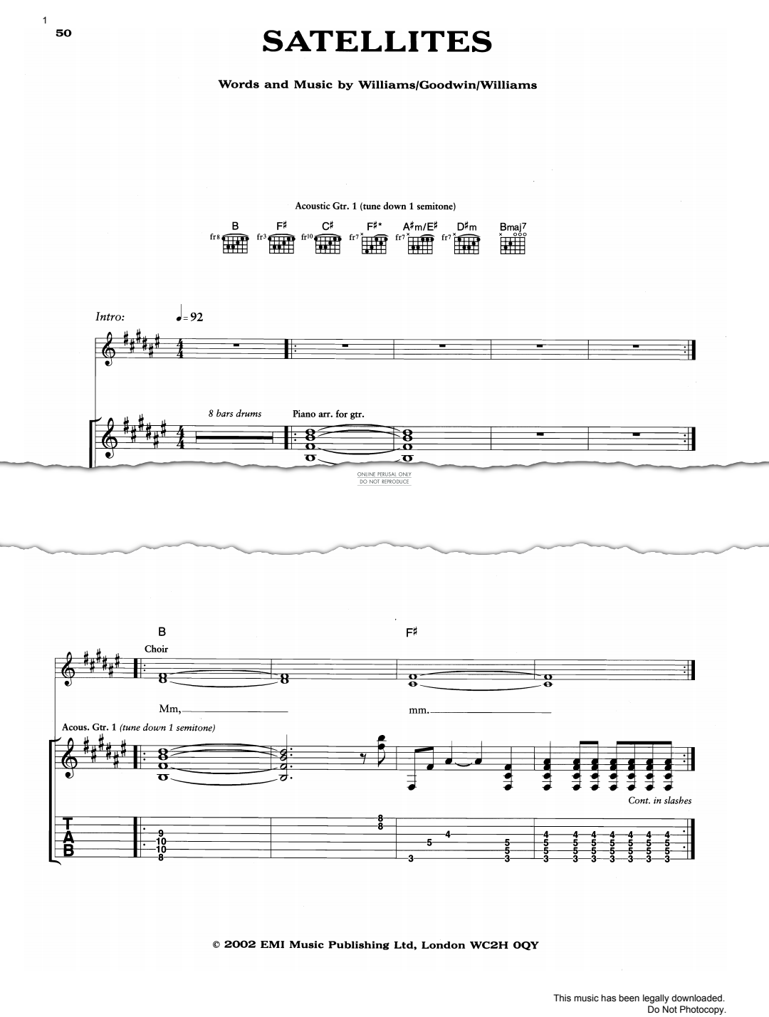 Satellites (Doves) | Sheet Music: Guitar, Voice | PDF Download