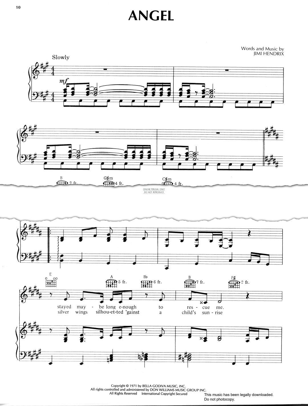 Angel (Rod Stewart) | Sheet Music: Guitar, Piano, Voice | PDF Download