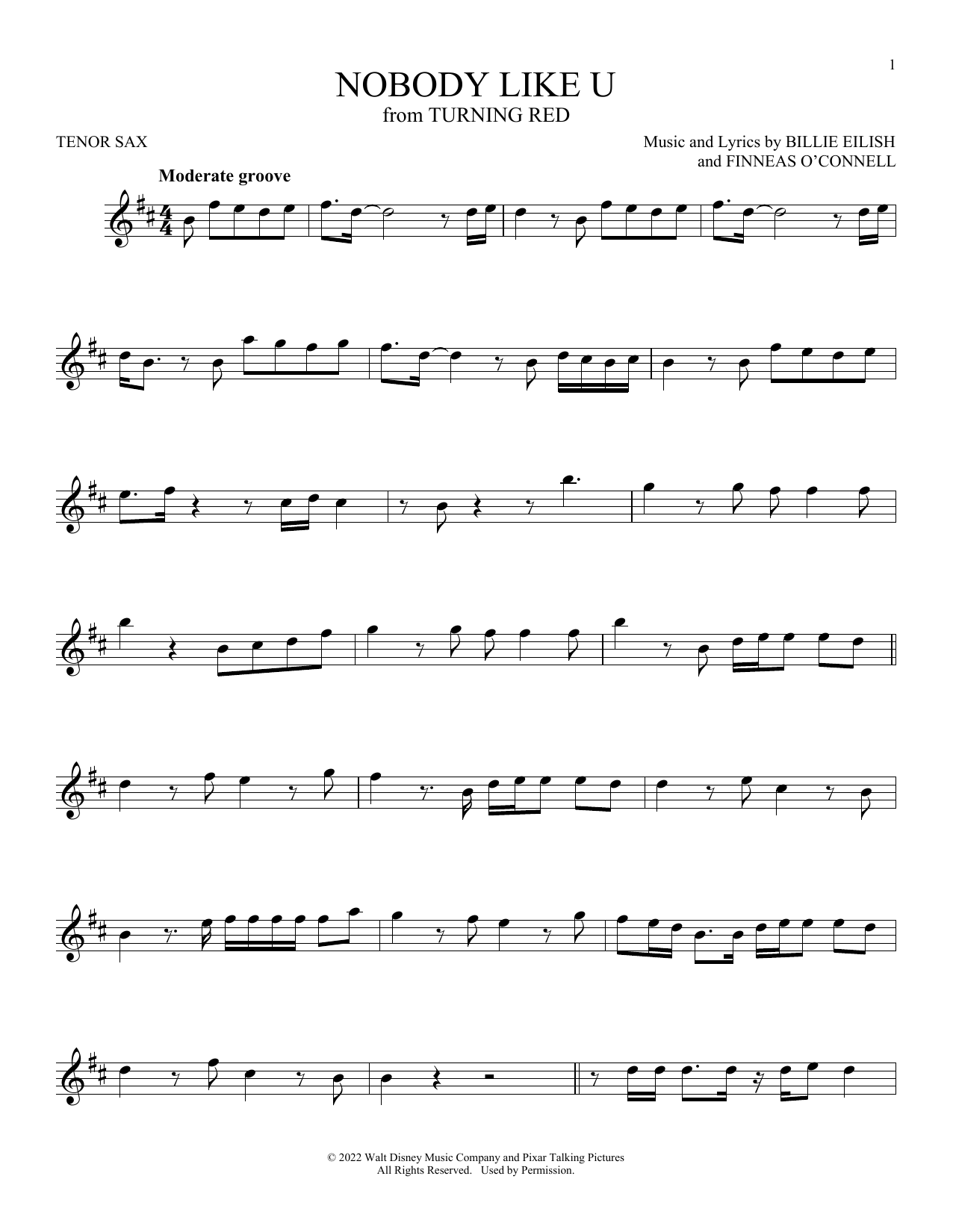 Nobody Like U (from Turning Red) - sheet music by 4*TOWN - smd-1805037 ...