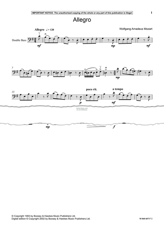 Allegro - Noten von Wolfgang Amadeus Mozart - fbd-8846 | notendownload