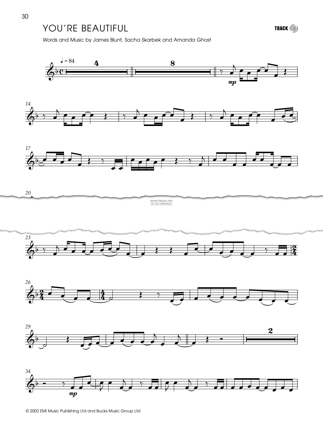 You're Beautiful - sheet music by James Blunt - fbd-8700 | notendownload