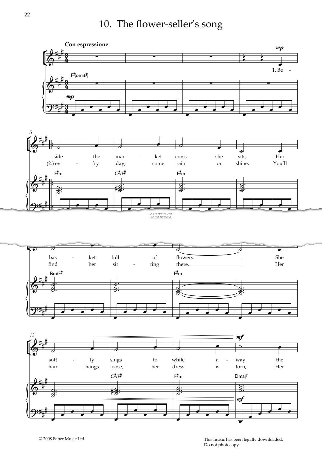 The Flower Seller's Song (from 'Footprints') - Noten von Lin Marsh ...