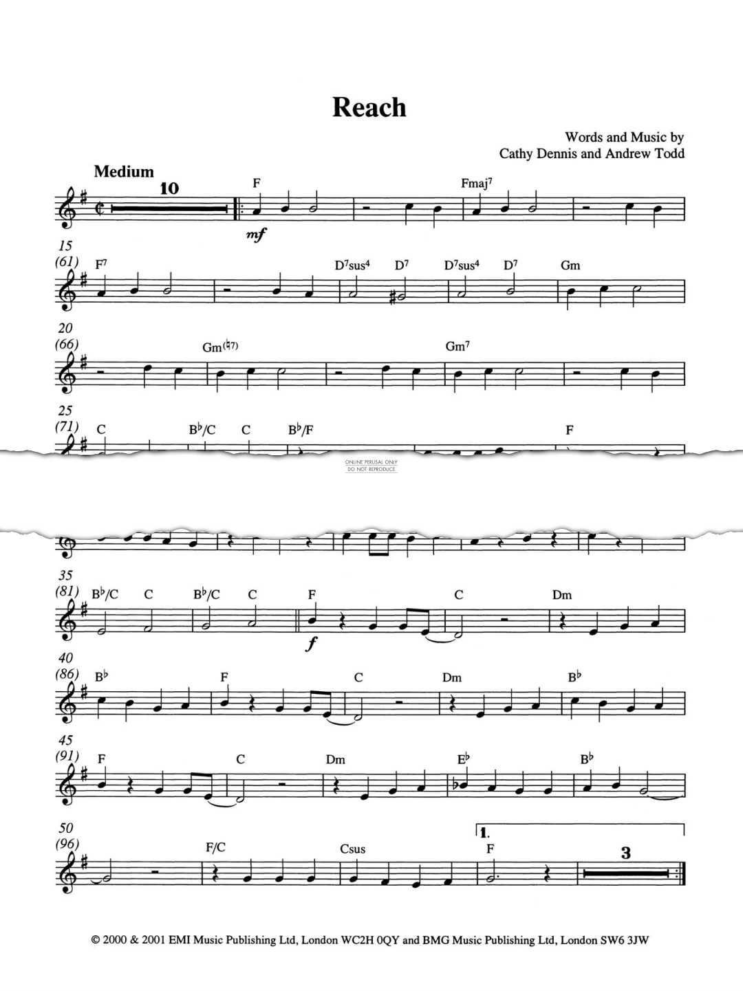 Reach (S Club 7) | Sheet Music: Trumpet | PDF Download