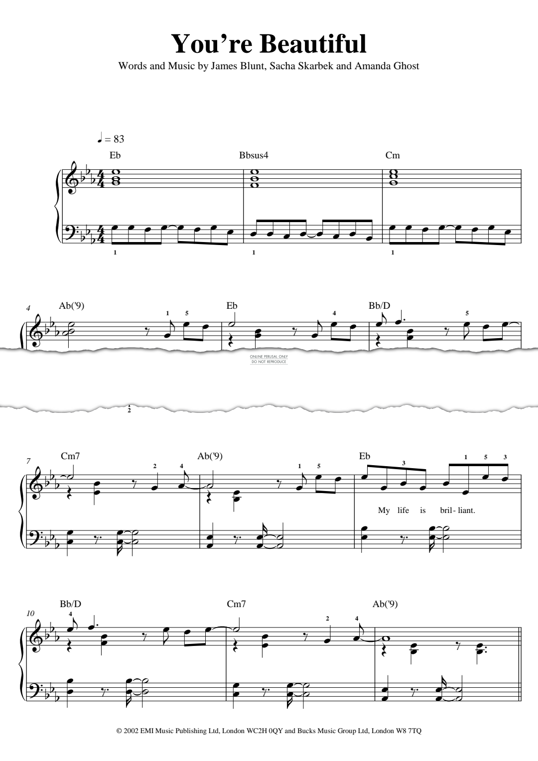 You're Beautiful - Noten von James Blunt - fbd-147 | notendownload