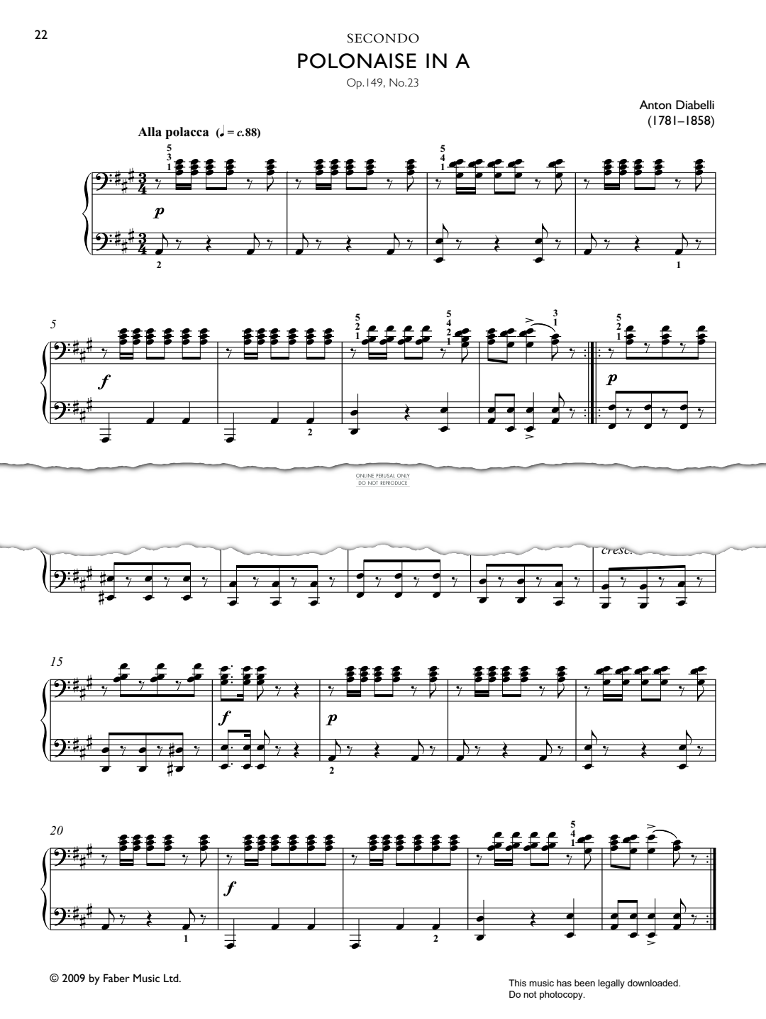 Polonaise in A, Op.149 No.23 - sheet music by Anton Diabelli - fbd-42173 | notendownload