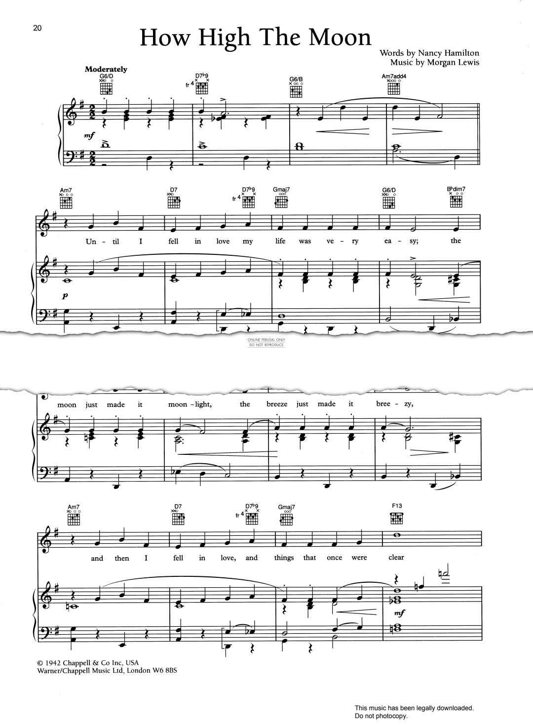 How High The Moon - sheet music by Ella Fitzgerald - fbd-25209 ...