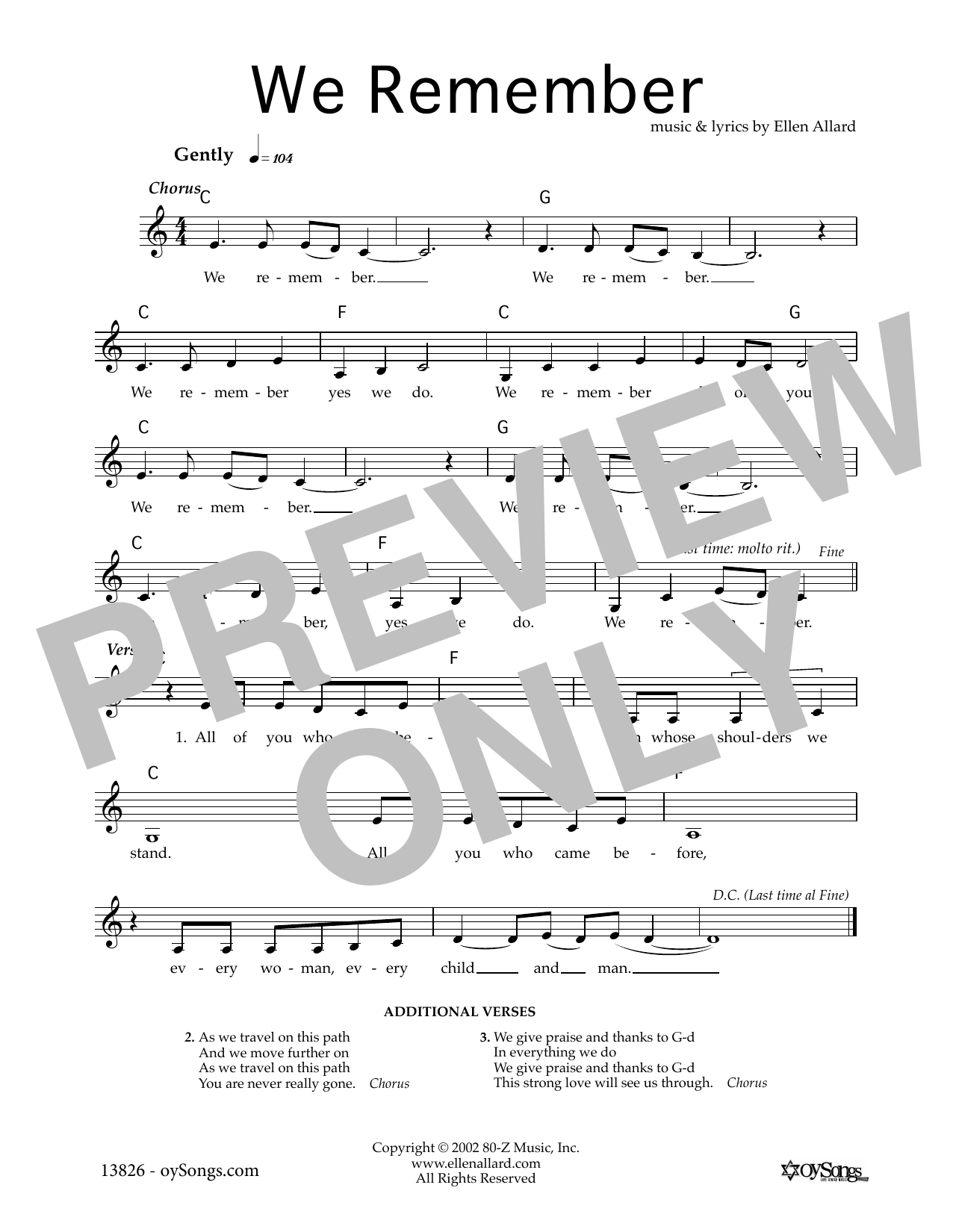 We Remember - sheet music by - smd-189031 | notendownload