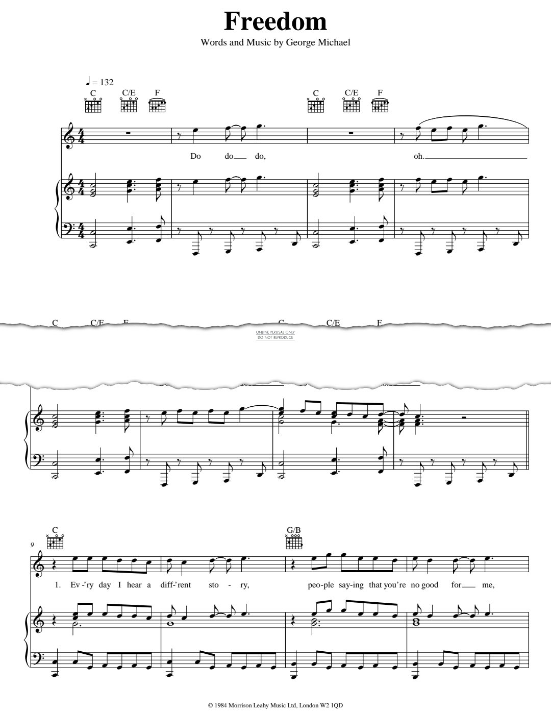 Freedom (George Michael) | Sheet Music: Guitar, Piano, Voice | PDF Download