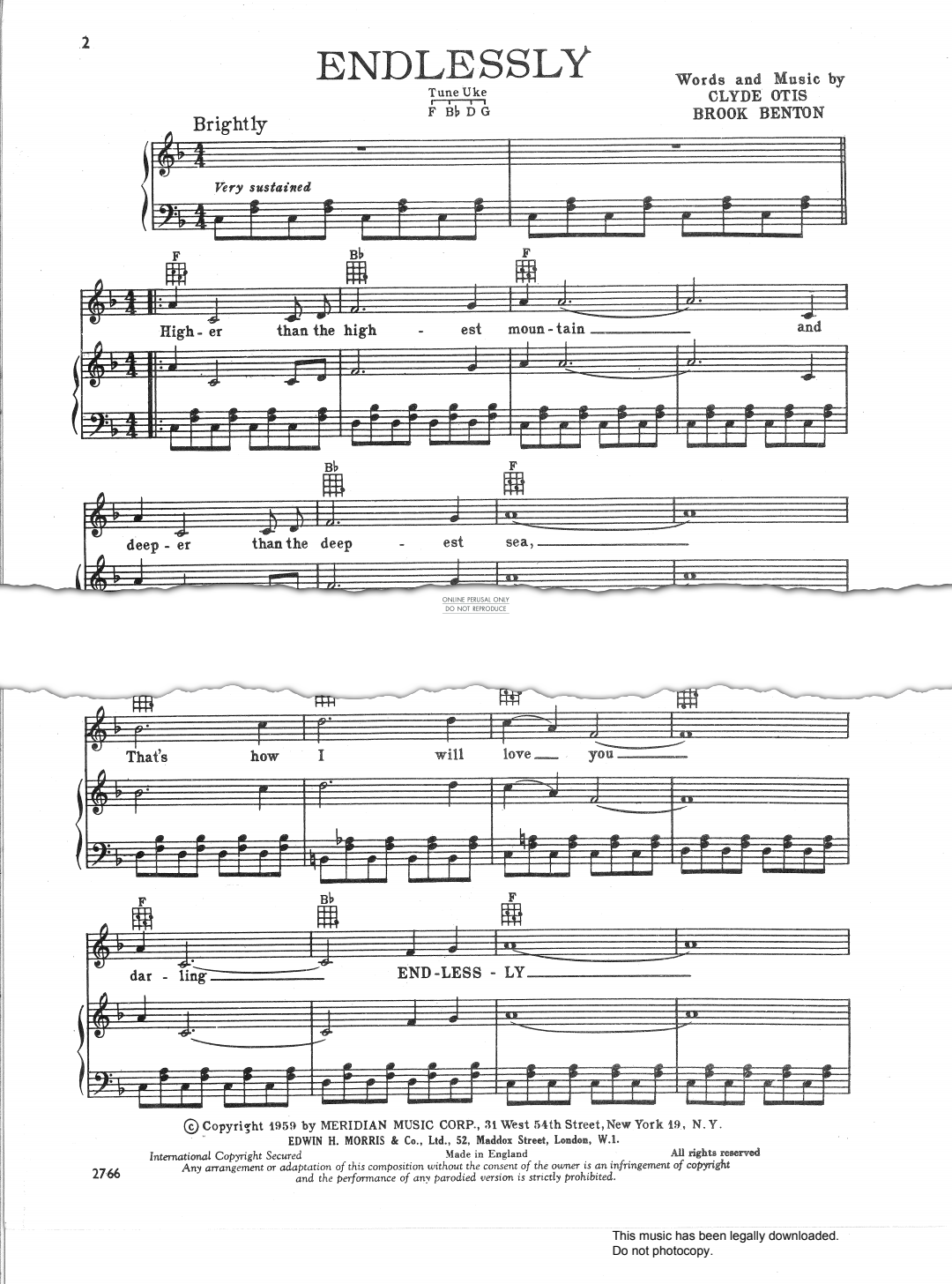 Endlessly - Noten von Brook Benton - fbd-33568 | notendownload