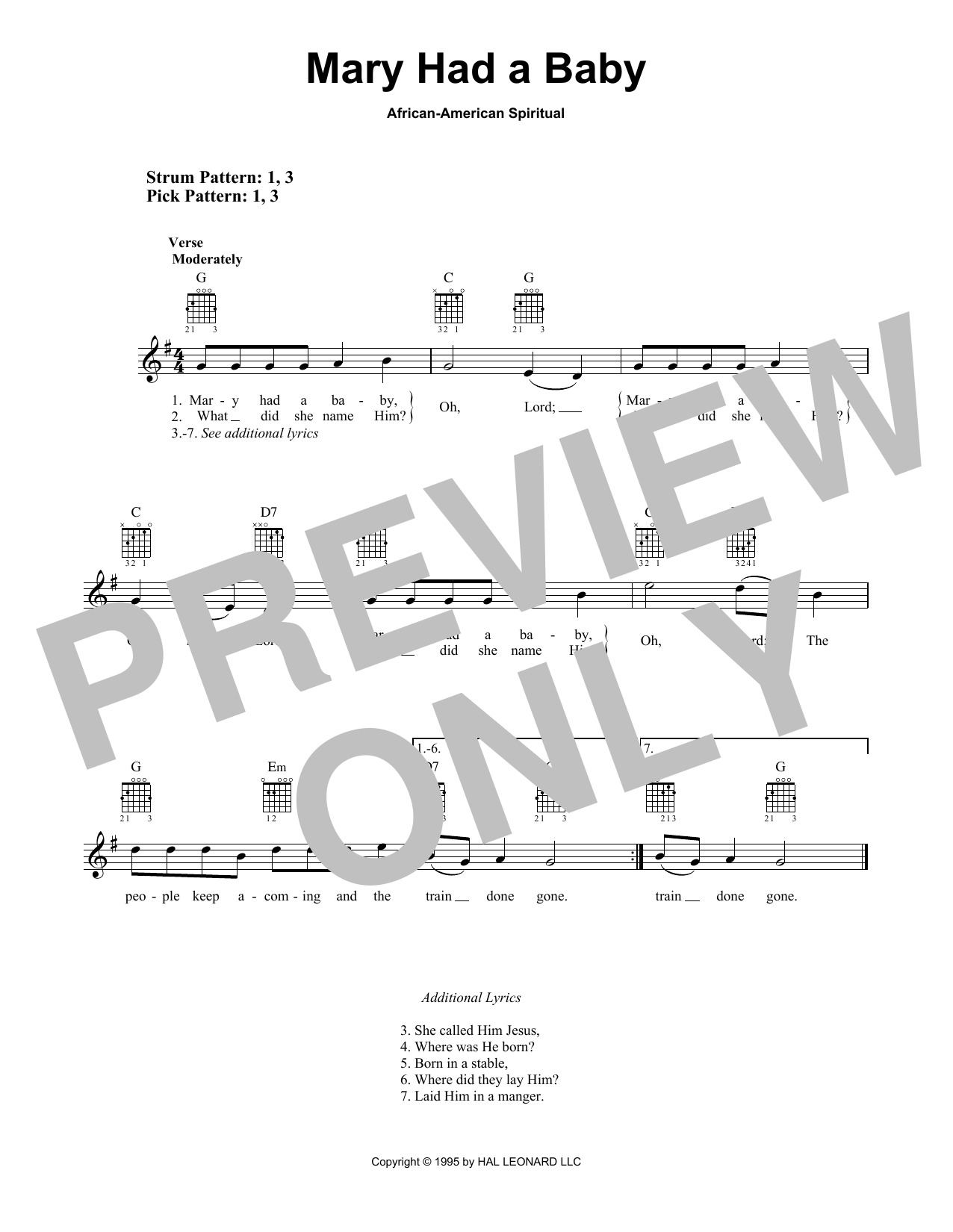Mary Had A Baby - sheet music by - smd-250369 | notendownload