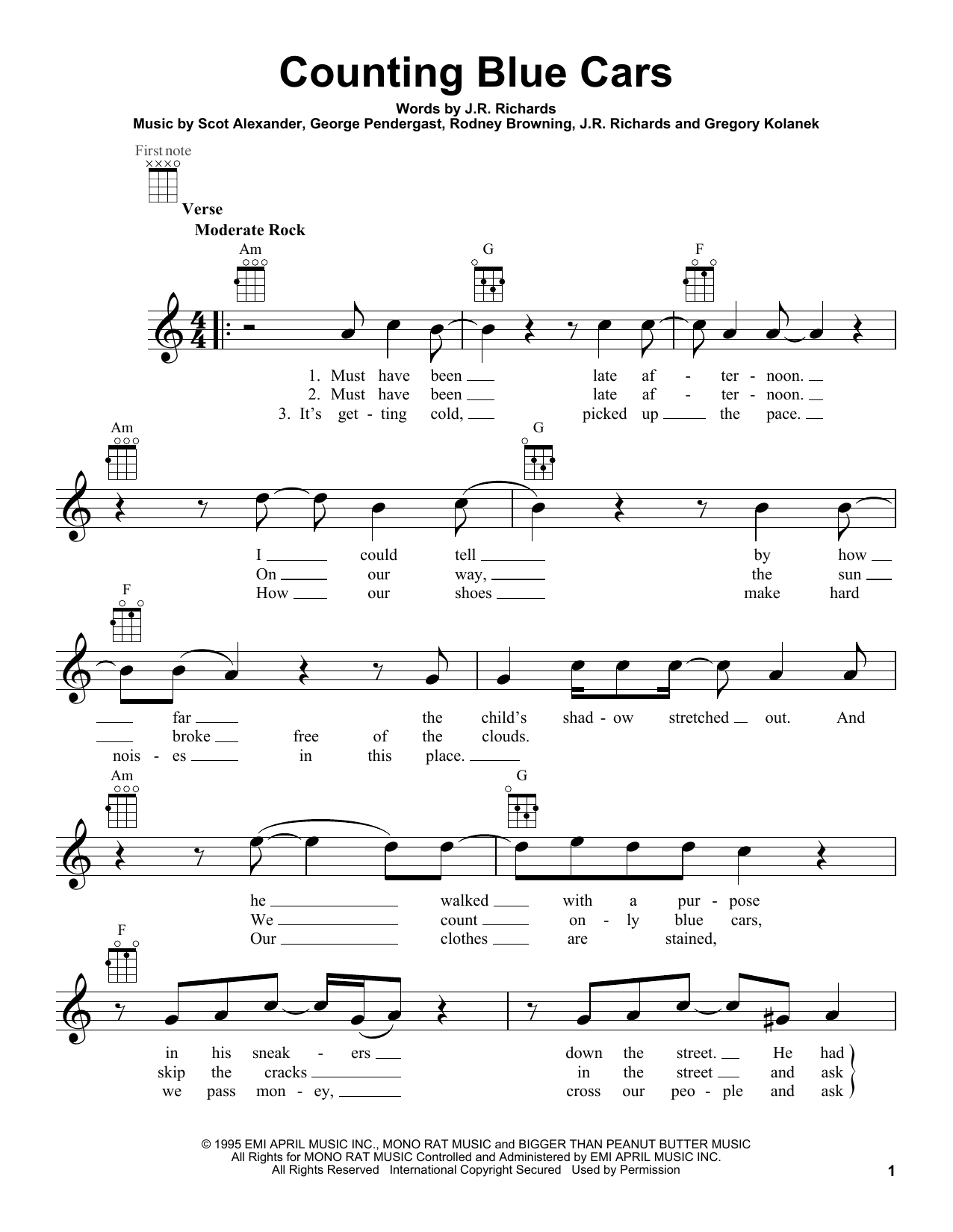 Counting Blue Cars - sheet music by Dishwalla - smd-151966 | notendownload