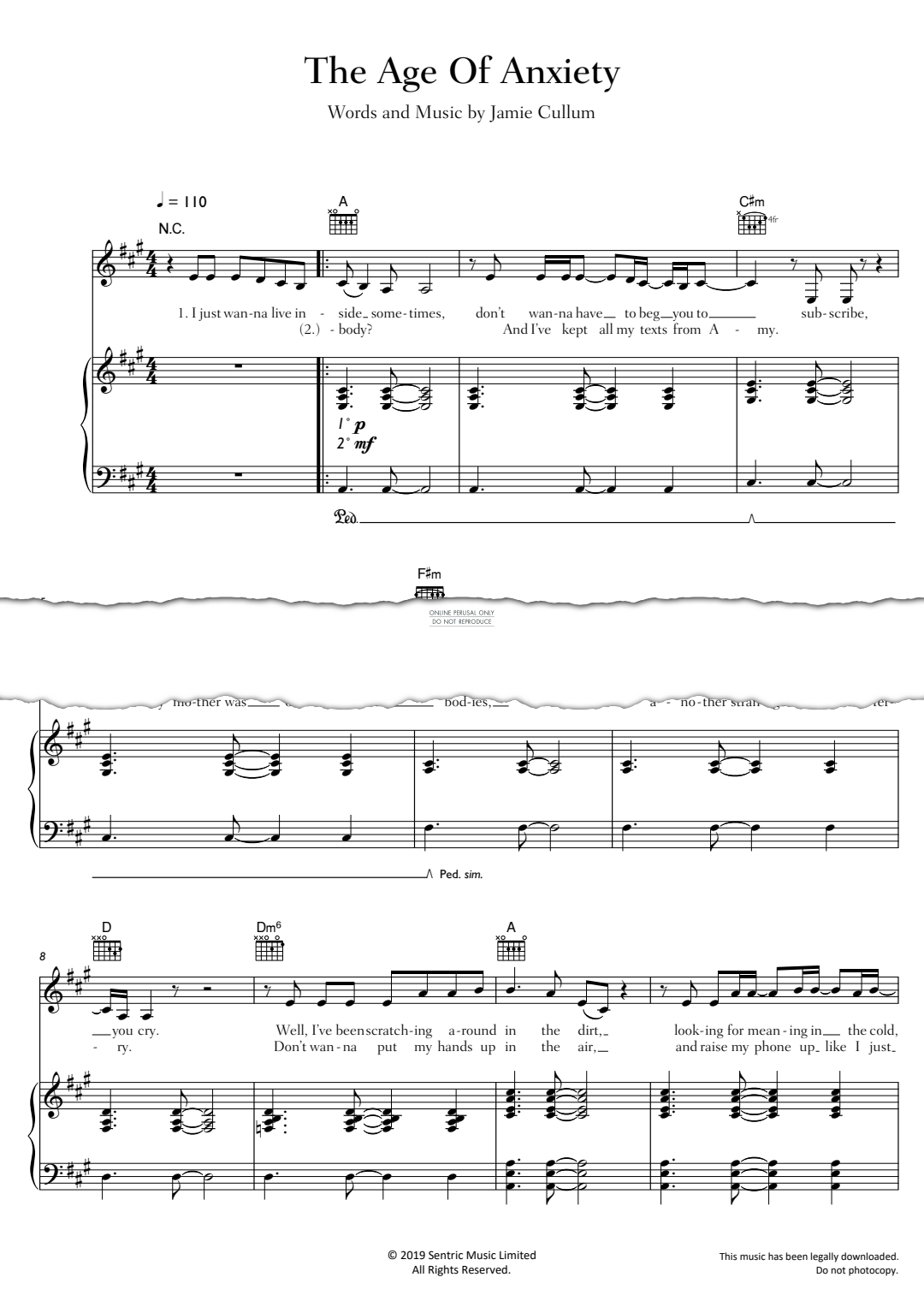 The Age Of Anxiety - sheet music by Jamie Cullum - fbd-40361 ...