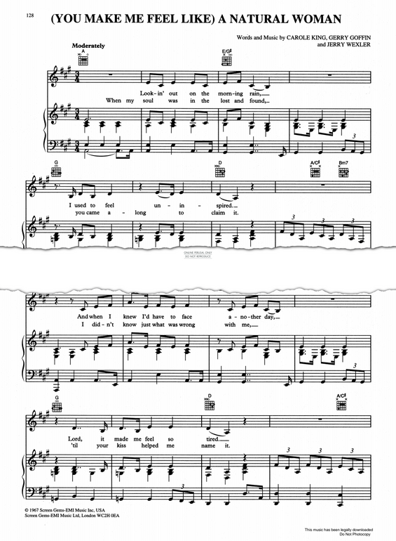 (You Make Me Feel Like) A Natural Woman - Noten von Carole King - fbd-5881 | notendownload
