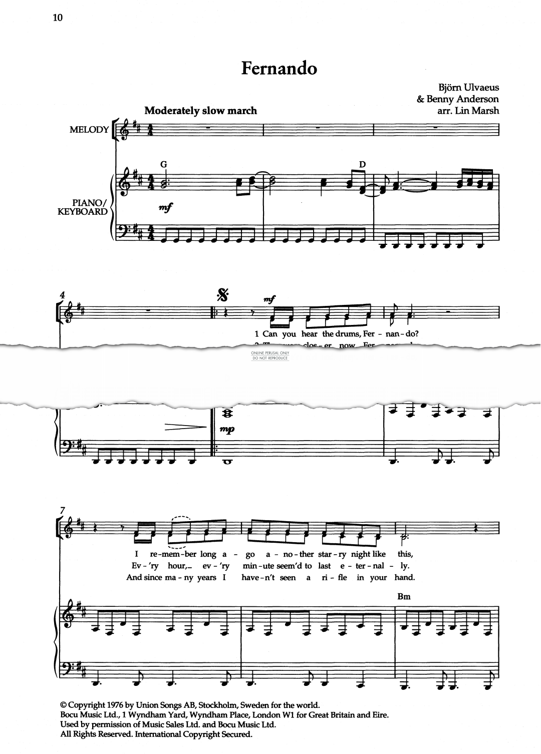 Fernando (Stig Anderson, Benny Andersson, Björn Ulvaeus, Lin Marsh ...