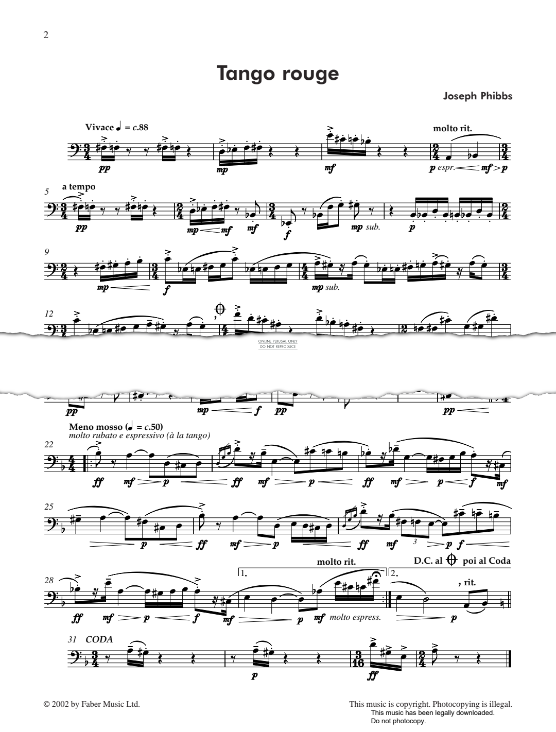 Tango Rouge - sheet music by Joseph Phibbs - fbd-43707 | notendownload