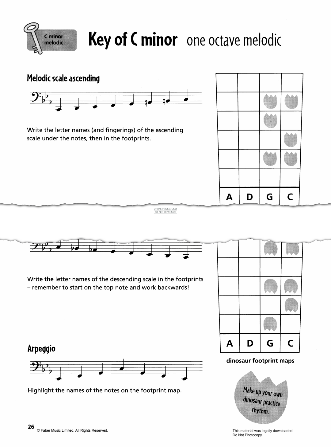 C Minor Scale/Funeral March For A Much-Lamented Guinea Pig - sheet ...