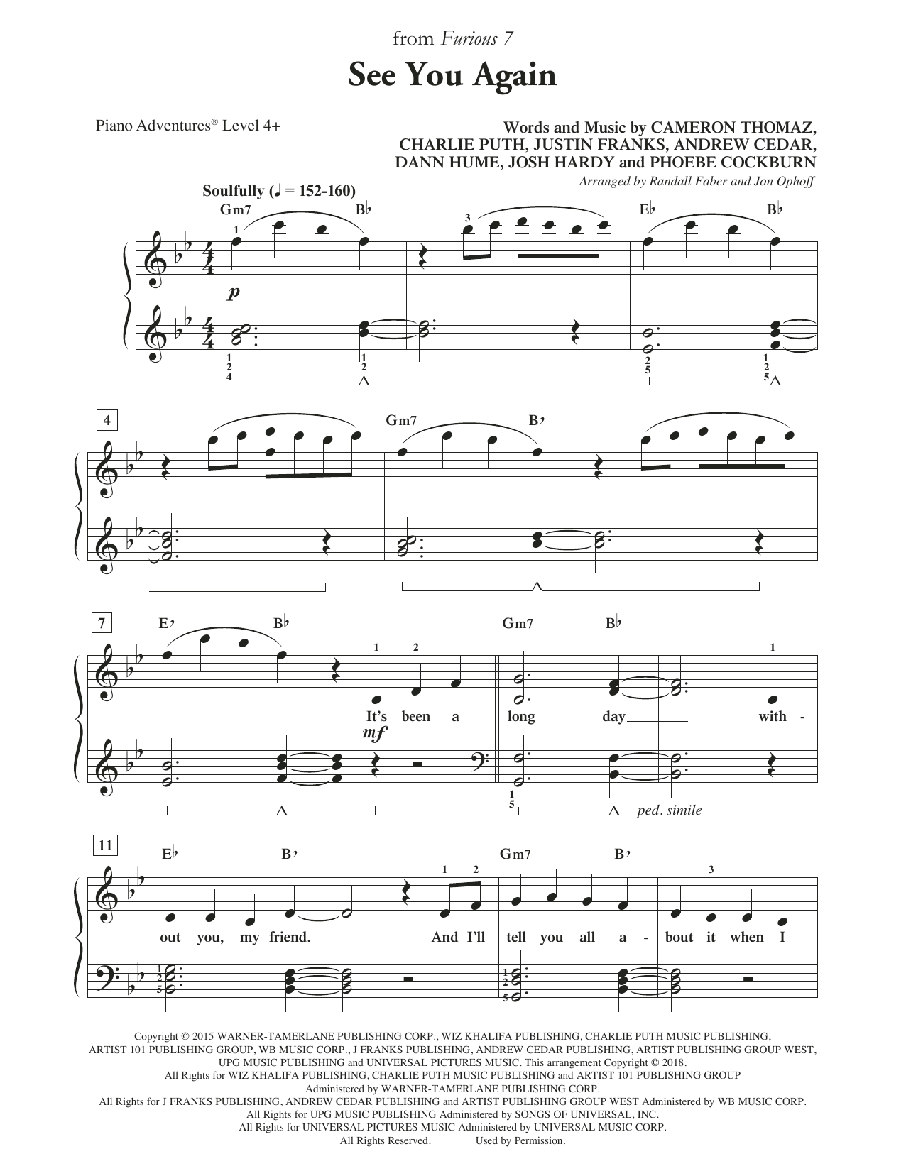 See You Again - sheet music by Wiz Khalifa feat. Charlie Puth - smd-381085 | notendownload