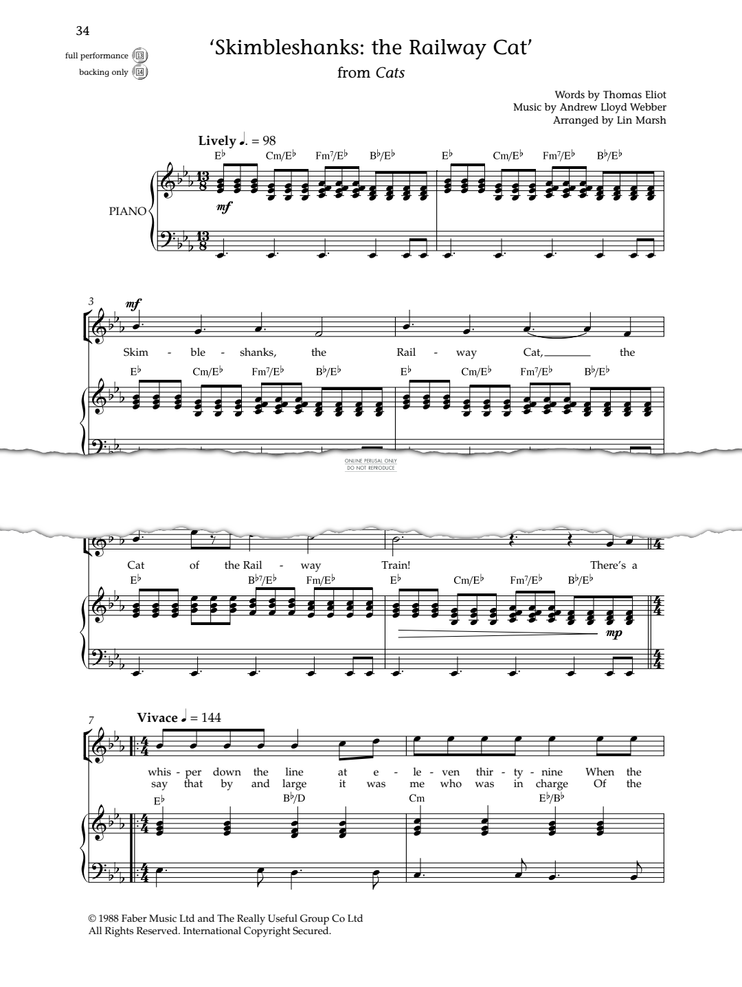 Skimbleshanks: The Railway Cat - sheet music by - fbd-15528 | notendownload