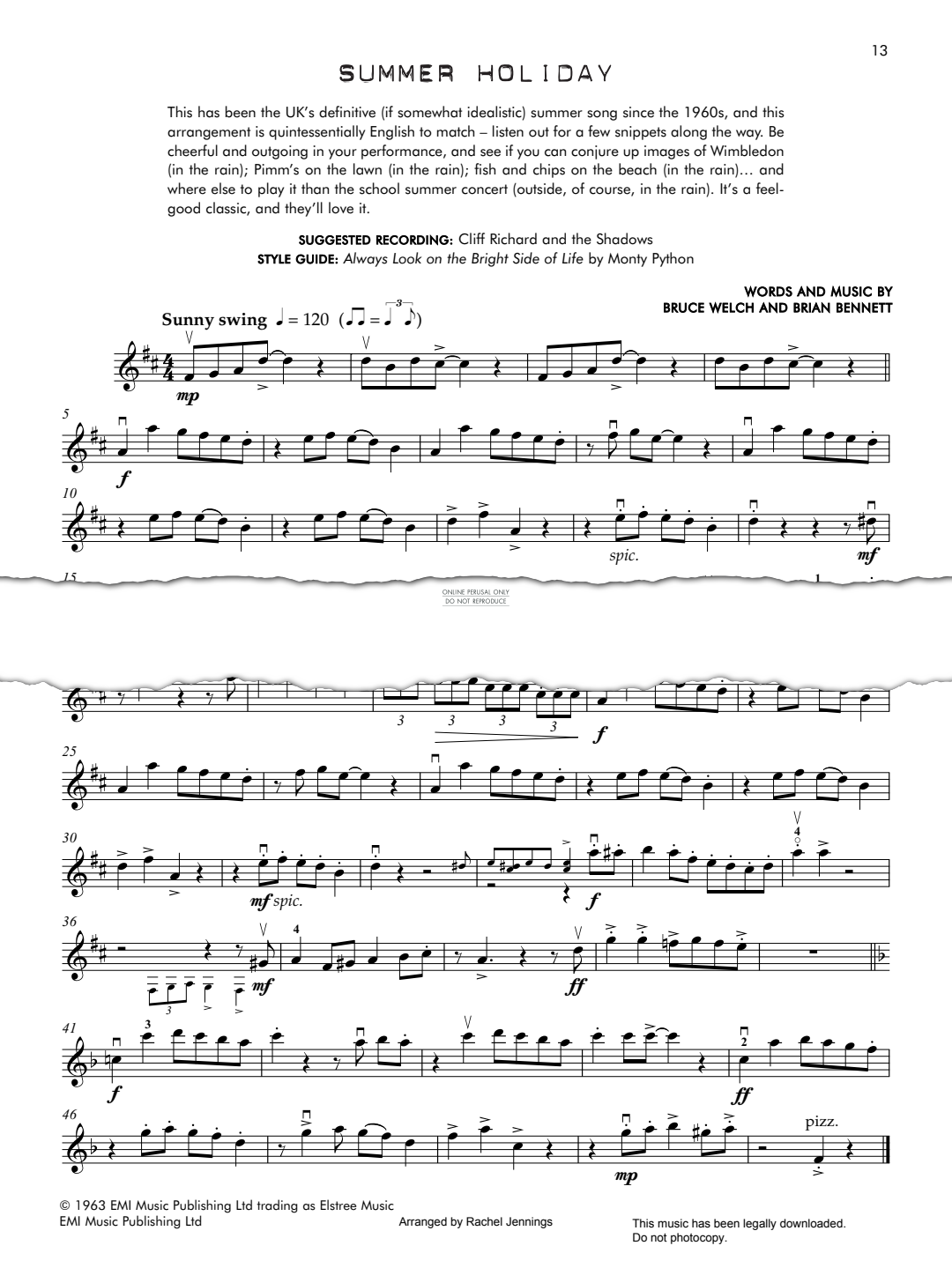 Summer Holiday - Noten von Cliff Richard - fbd-8185 | notendownload