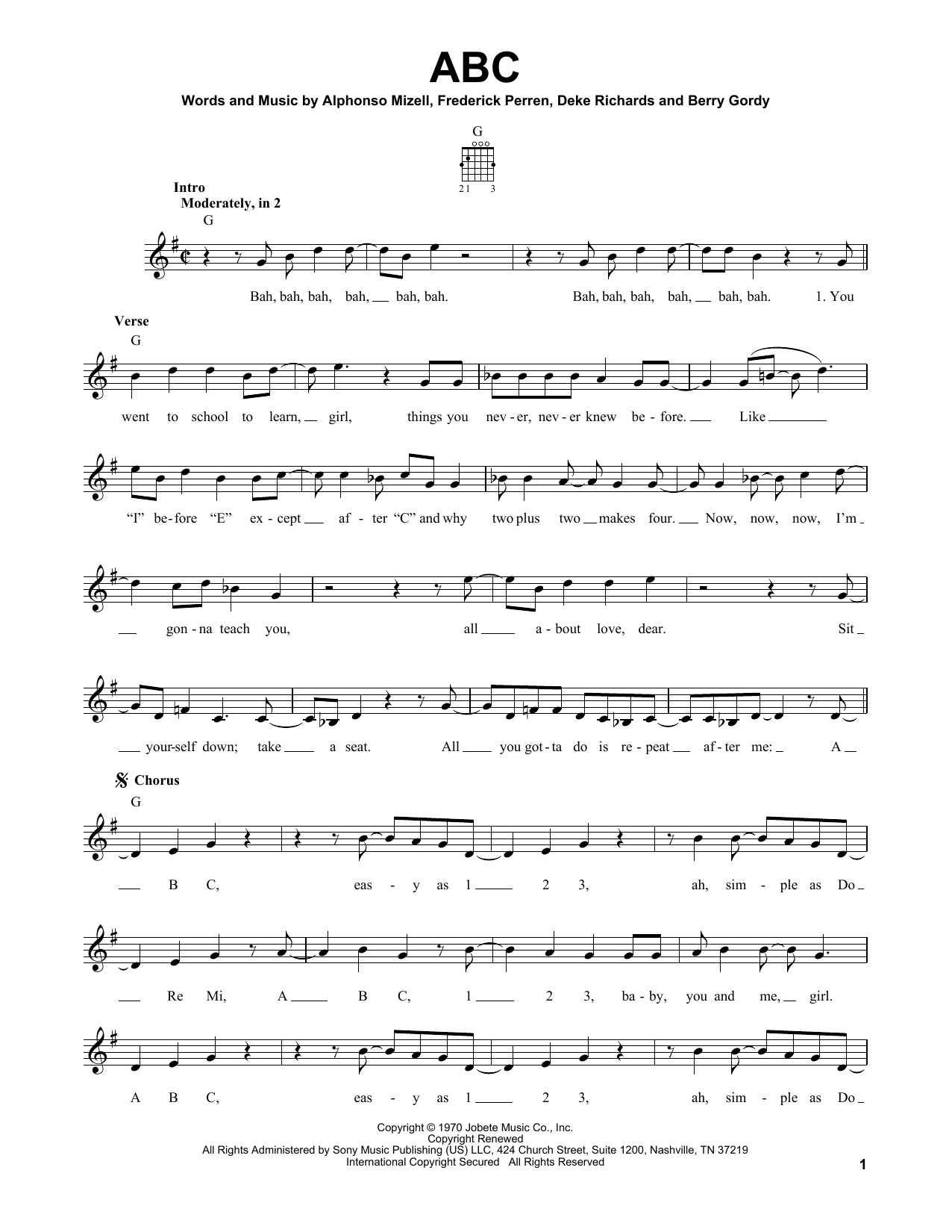 ABC - sheet music by The Jackson 5 - smd-1412472 | notendownload