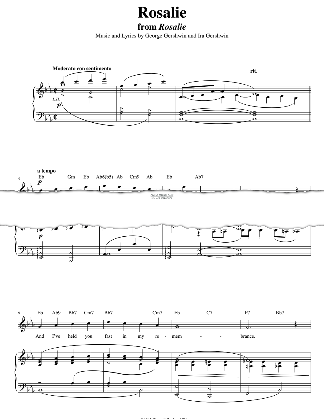 Rosalie - sheet music by George Gershwin - fbd-410 | notendownload