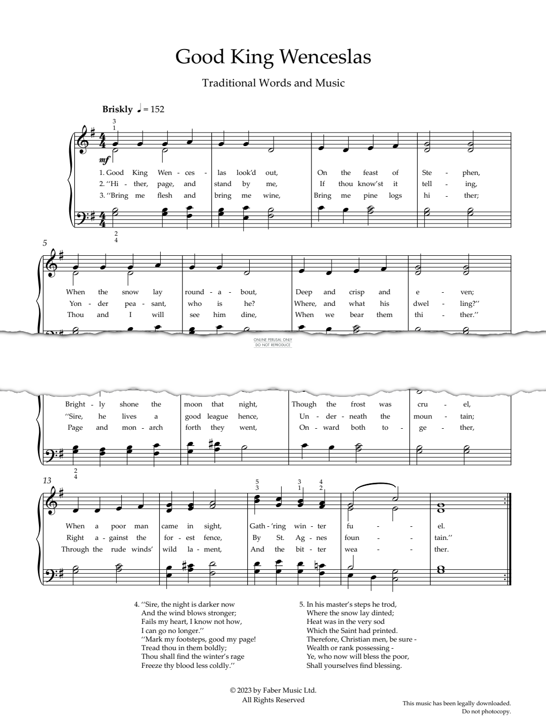 Good King Wenceslas - sheet music by Traditional - fbd-49922 ...