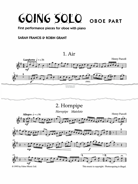 Air (Henry Purcell) | Sheet Music: Piano, Oboe | PDF Download