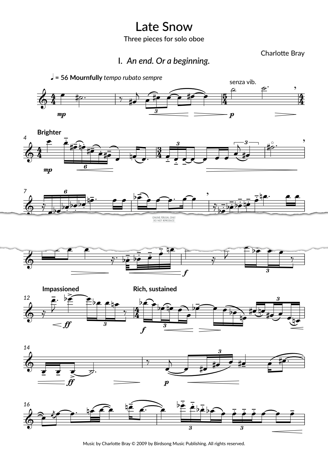 Late Snow - sheet music by Charlotte Bray - fbd-42626 | notendownload